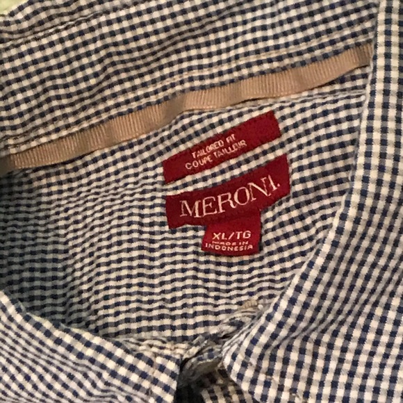 Merona | Shirts | Mens Blue White Checked Button Down Shirt Xl | Poshmark